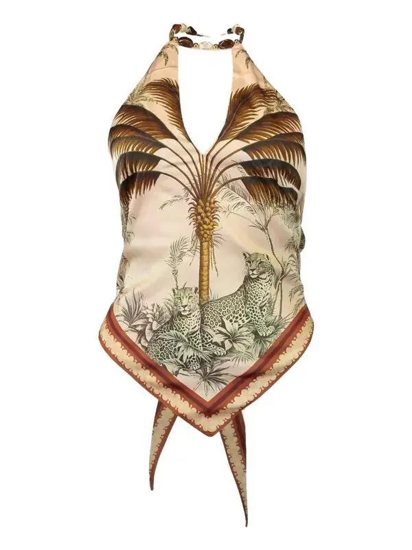 Retrofete Zaphira Palm-print Blouse - Neutrals