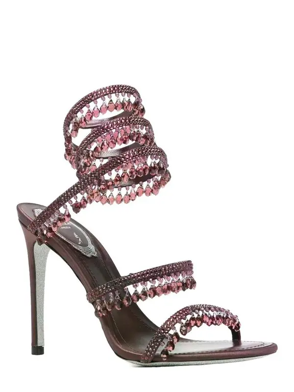 Rene Caovilla Chandelier Crystal-embellished Heeled Sandals - Red