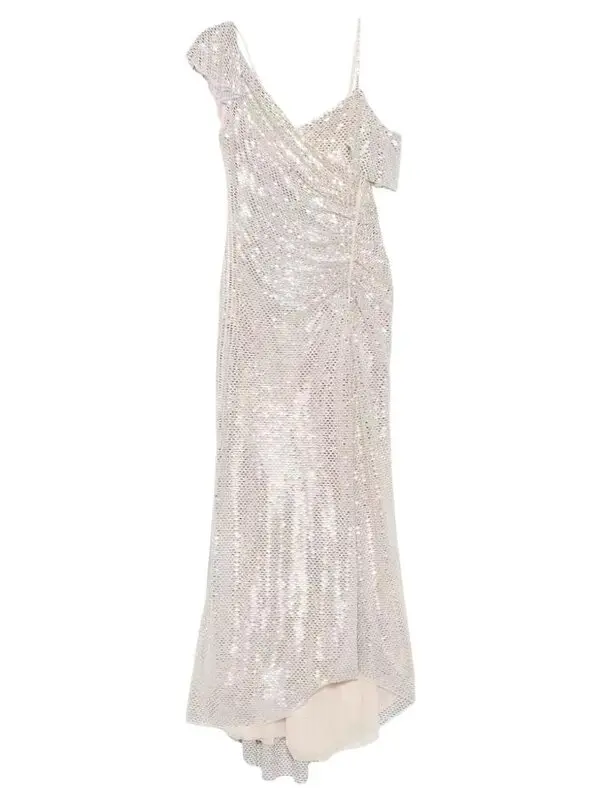 SELF-PORTRAIT Sequin-embellished Maxi Dress - Silver