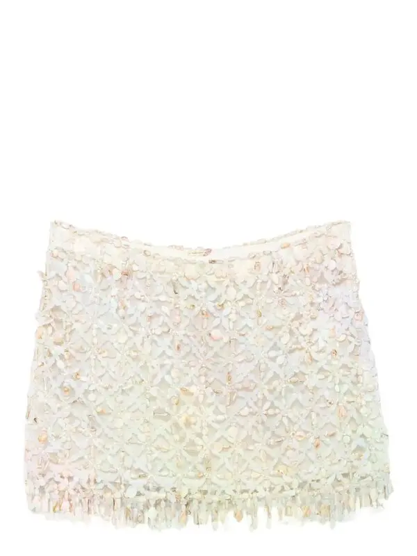 Cult Gaia Idalia Bead-embellished Midi Skirt - Neutrals