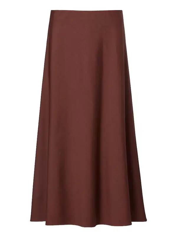 Brunello Cucinelli Wool-blend Midi Skirt - Brown