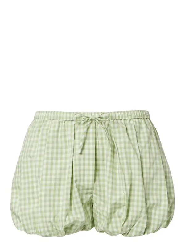 Simkhai Gingham Cotton-blend Shorts - Green