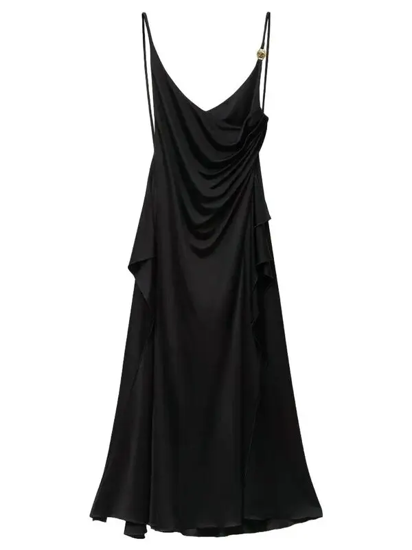 Versace Draped Medusa-hardware Dress - Black