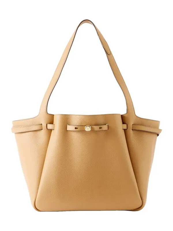 Tory Burch Romy Textured-leather Tote - Brown