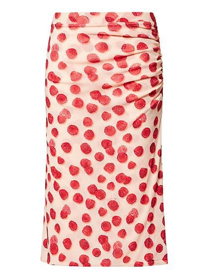 Stella McCartney Mesh Midi Skirt With Print - Raspberry
