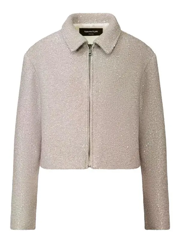 Fabiana Filippi Cropped Zip Jacket - Grey