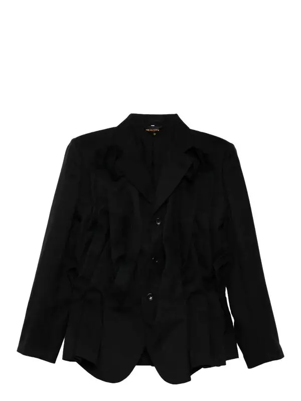 Comme Des Garçons Twill Blazer With Pleated Details - Black