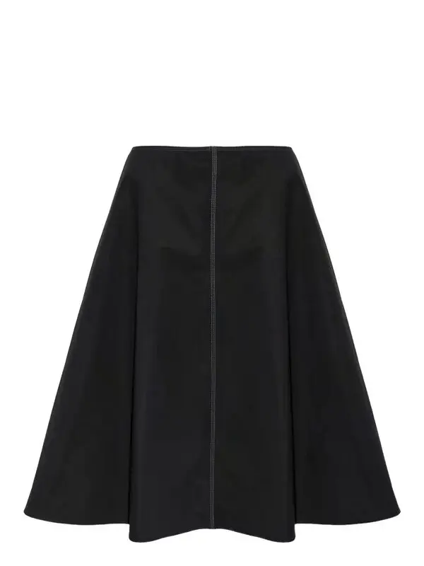 Marni Contrast-stitch A-line Midi Skirt - Black