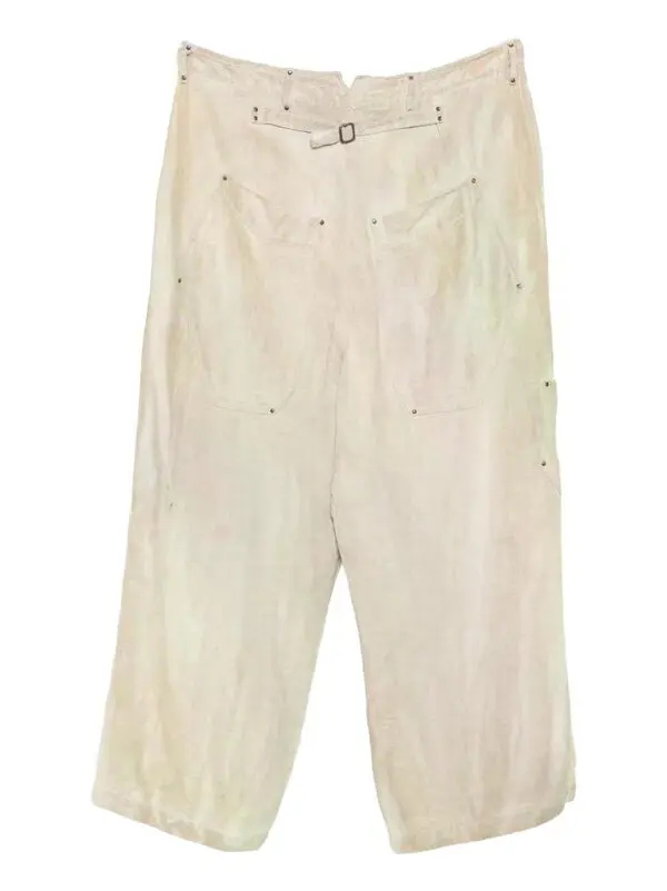 RUNDHOLZ Rivet-detail Hemp Cropped Trousers - Neutrals