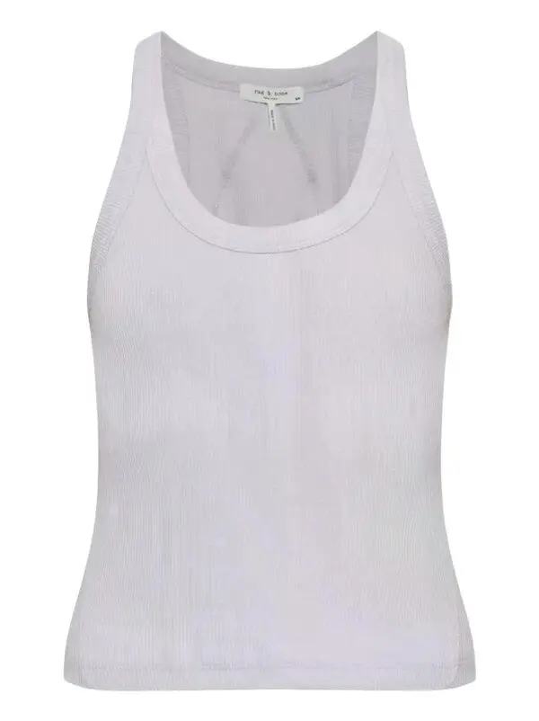 Rag & Bone Ribbed-knit Racerback Tank Top - Grey
