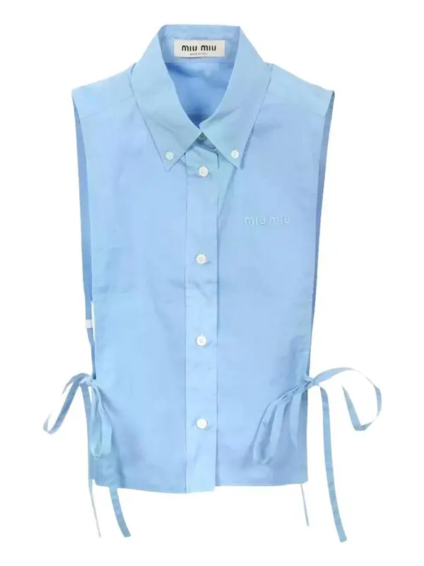 Miu Miu 2010s Side-tie Sleeveless Shirt - Blue