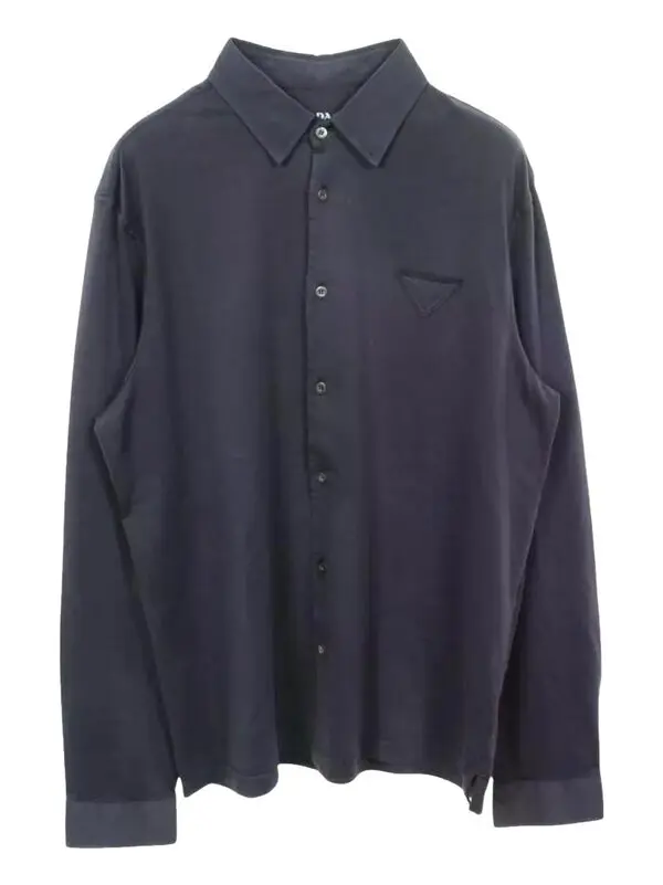Prada Triangle Logo Long-sleeve Shirt - Blue