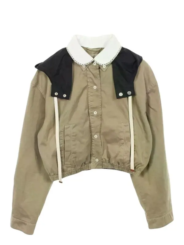 Miu Miu 2010s Limestone Cropped Blouson Jacket - Neutrals