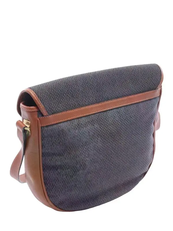 Saint Laurent Woven Two-tone Shoulder Bag - Grey