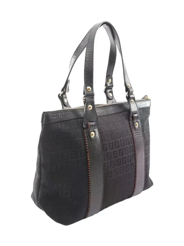 Fendi Zucchino Canvas Tote Bag - Black