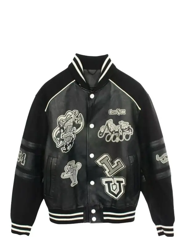 LOUIS VUITTON Varsity Blouson Wool Bomber Jacket - Black