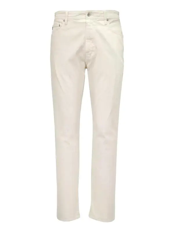 Ag Off-white Cotton Twill Trousers - Neutrals