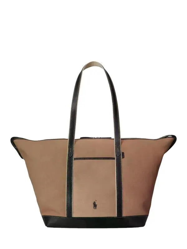 Polo Ralph Lauren Pony Contrast-trim Tote Bag - Neutrals
