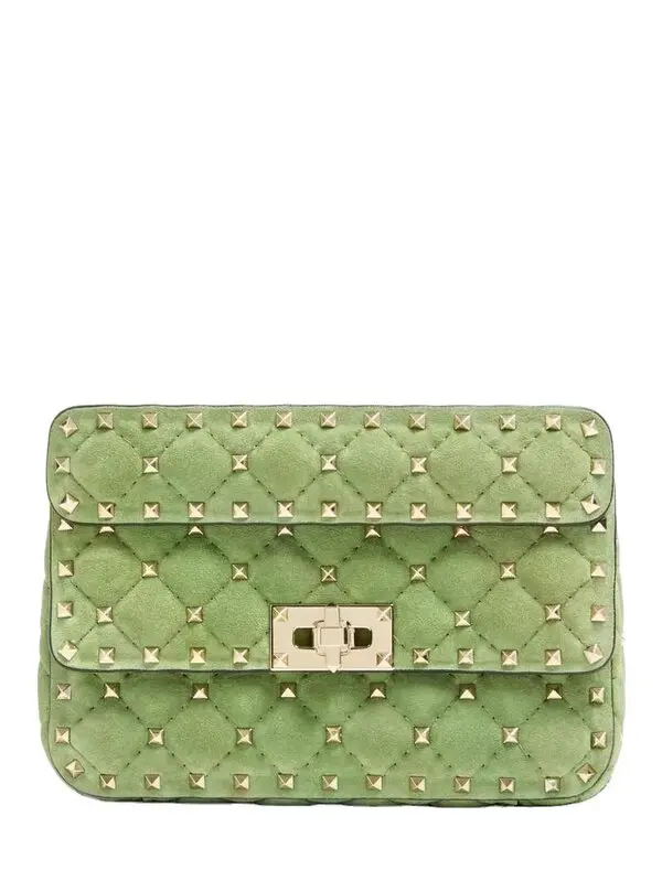 Valentino Garavani Rockstud Spike Small Suede Bag - Green