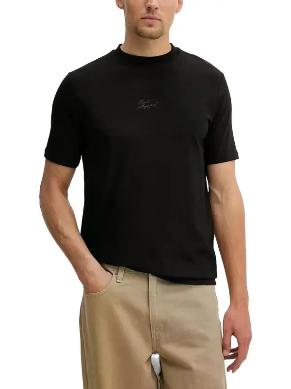 Karl Lagerfeld Logo-embroidered T-shirt - Black