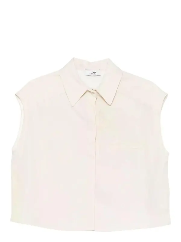 MARC ELLIS Sleeveless Shirt With Classic Collar - Neutrals