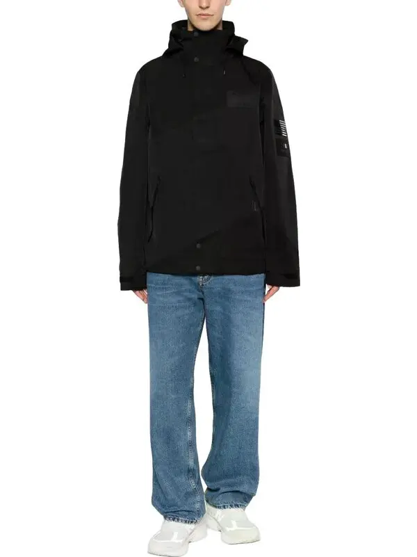 Tommy Hilfiger Logo Patch Hooded Jacket - Black