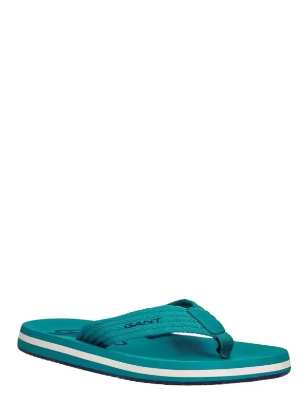 Gant Braided Flip-flops With Logo Detail - Green