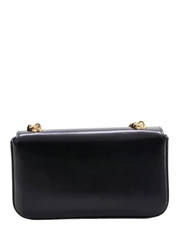 Celine Triomphe Chain Leather Small Shoulder Bag - Black