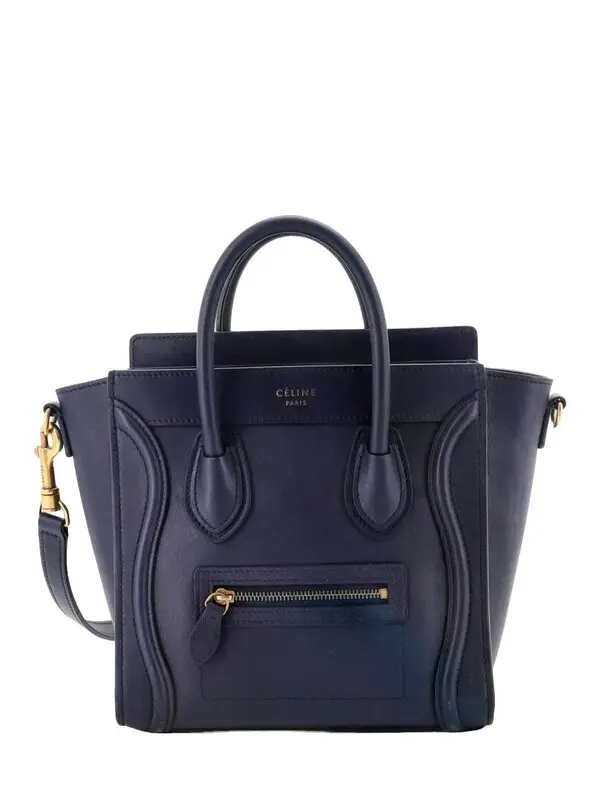 Celine Luggage Bag Smooth Leather Nano Crossbody Bag - Blue