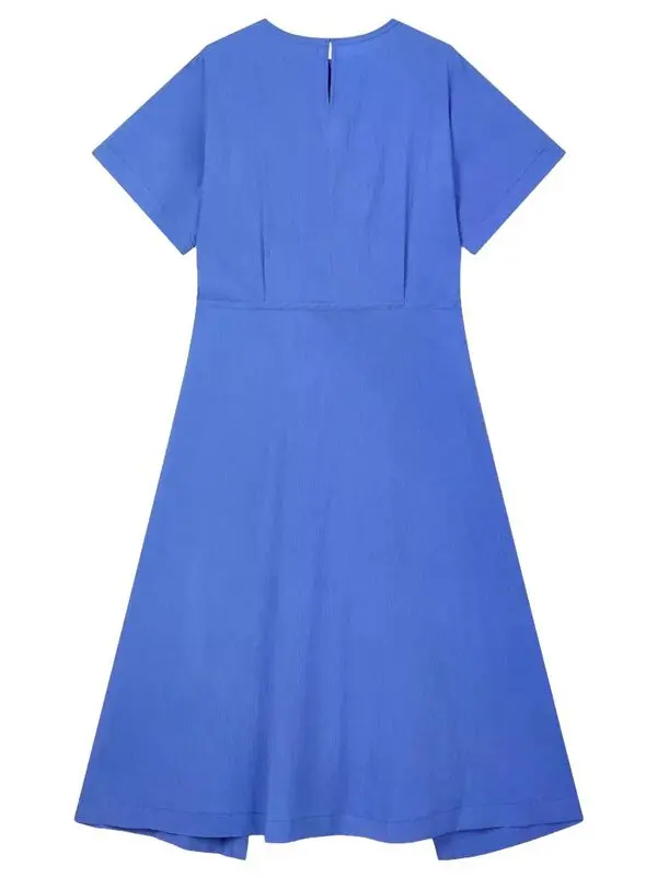 STUDIO TOMBOY Wrap-front Short-sleeve Midi Dress - Blue