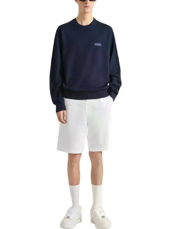 Givenchy Navy Wool Crew Neck Sweater - Blue