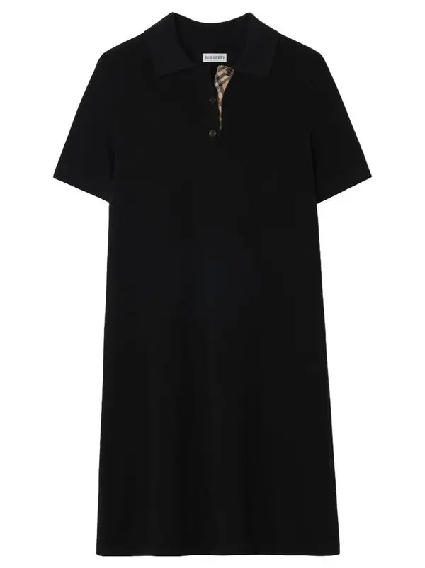 Burberry Wool Polo Shirt Dress - Black