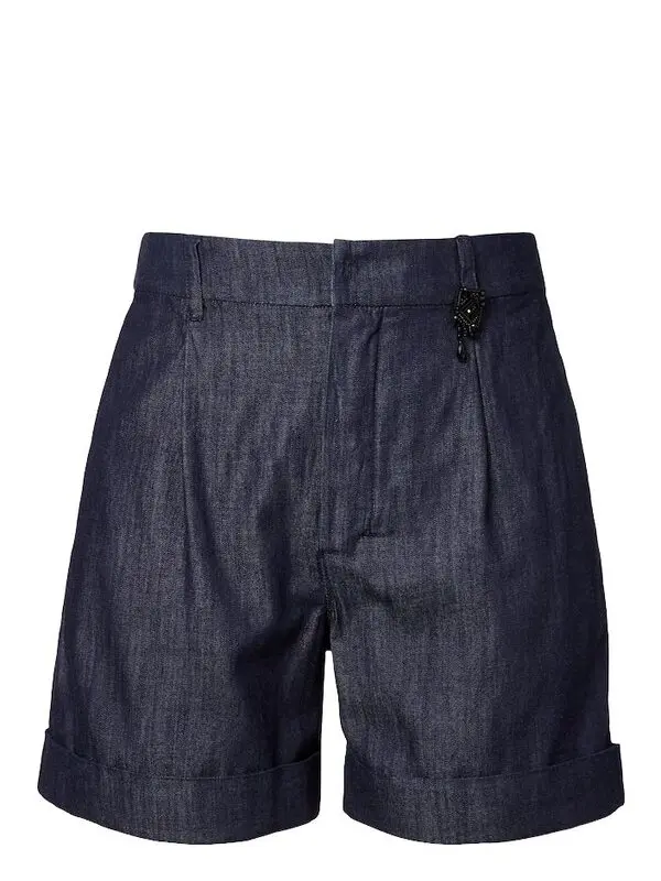 Max Mara Belted Denim Shorts - Blue