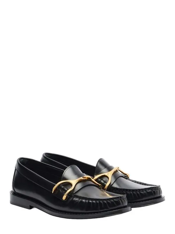 Alexander McQueen Wishbone Leather Loafers - Black