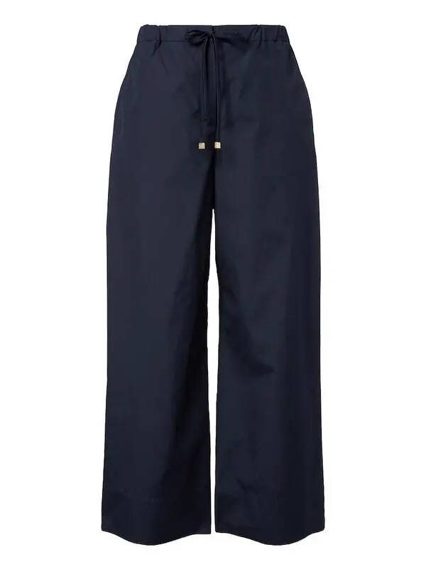Max Mara Cotton Cropped Wide-leg Pants - Blue