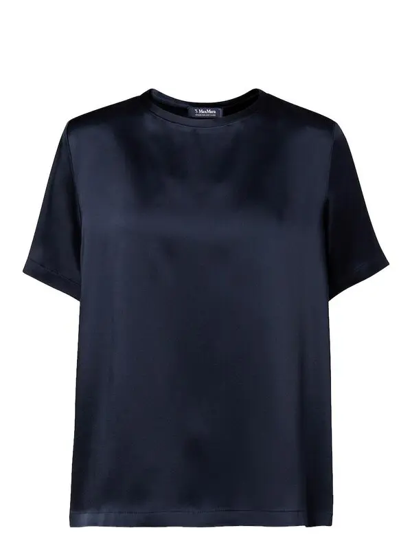 Max Mara Satin T-shirt - Blue