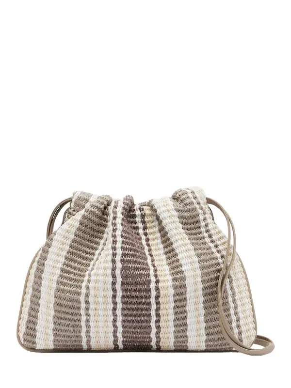 Brunello Cucinelli Striped Drawstring Crossbody Bag - Multicoloured