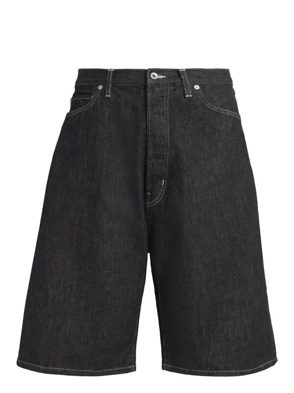 Studio Nicholson Wide-leg Denim Shorts - Black