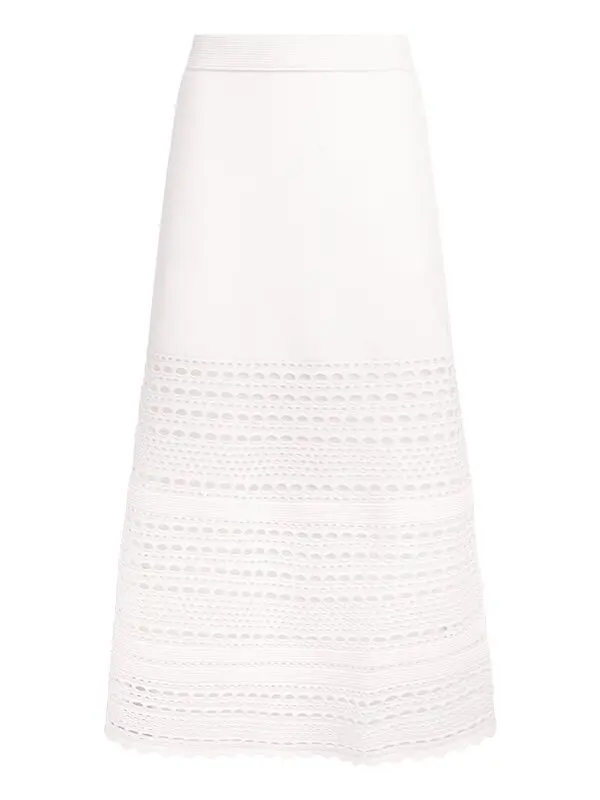 Simkhai Open-stitch Westly Midi Skirt - Ivory