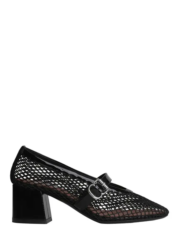 Alaïa Mesh Babies Pumps 55 With Buckle Detail - Black
