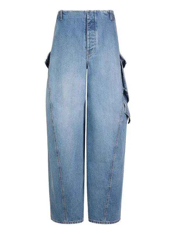 Alaïa Relaxed Cargo Jeans - Blue