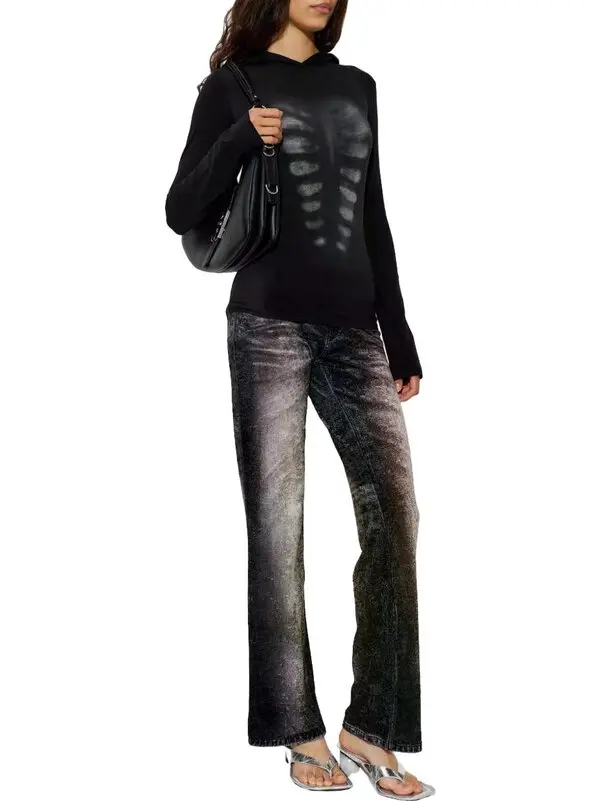 AVAVAV Denim-print Trousers - Black
