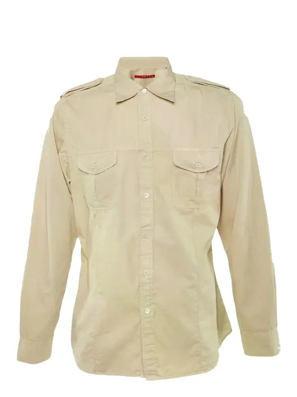 Prada Button-front Flap-pocket Shirt - Neutrals