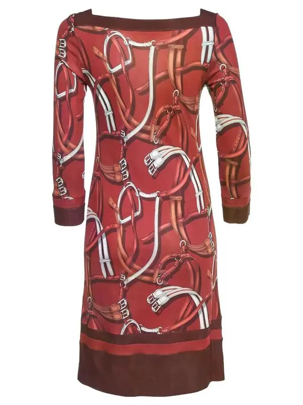 Gucci Equestrian Motif Midi Dress - Red