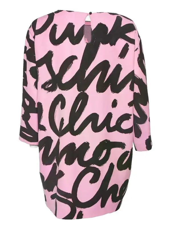 Moschino Logo Print Tunic - Pink