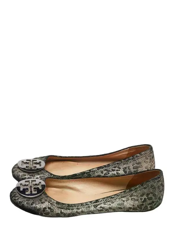Tory Burch Luisa Leopard Print Ballet Flats - Gold