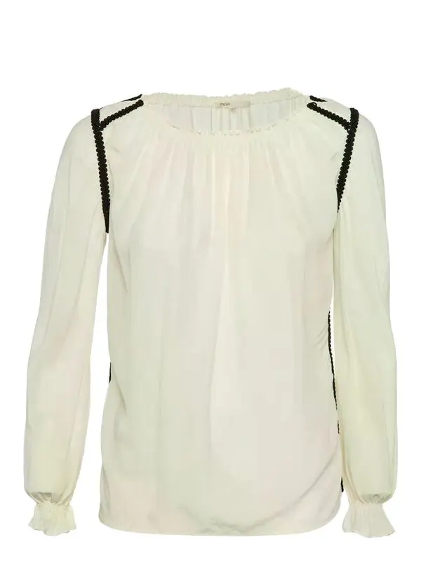 Maje Contrast Detail Blouse - Neutrals