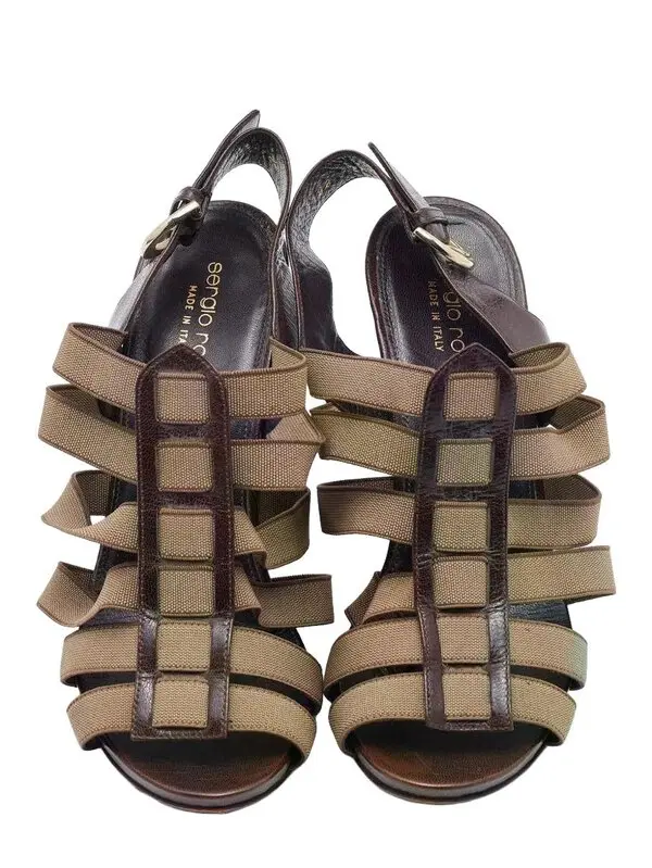 SERGIO ROSSI Elastic Strappy Sandals - Neutrals