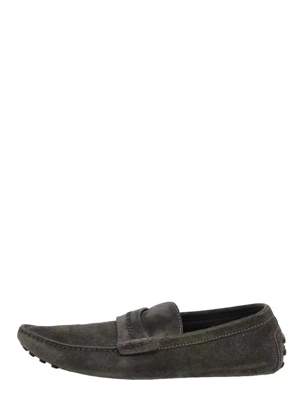 LOUIS VUITTON Logo-accented Penny Loafers - Grey