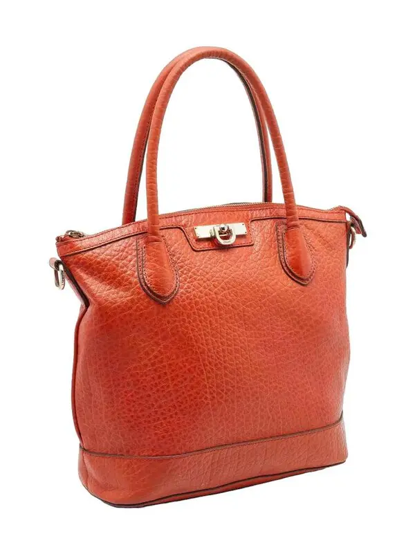 Dkny Pebbled Leather Tote Bag - Orange